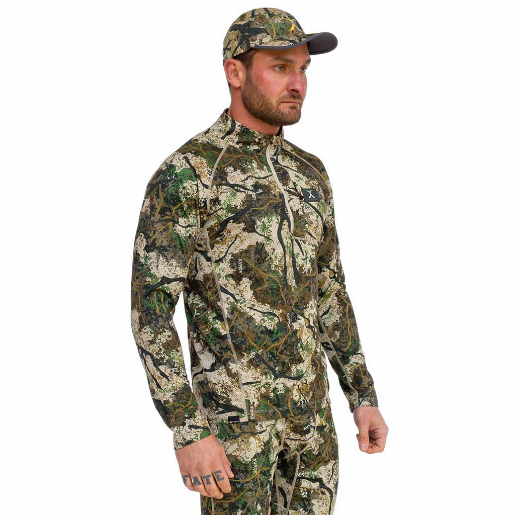 Merino wool base layer for hunting - Minette Merino Zip Neck - TUSX